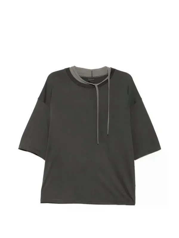 THE VIRIDI-ANNE Layered-neck T-shirt - Grey