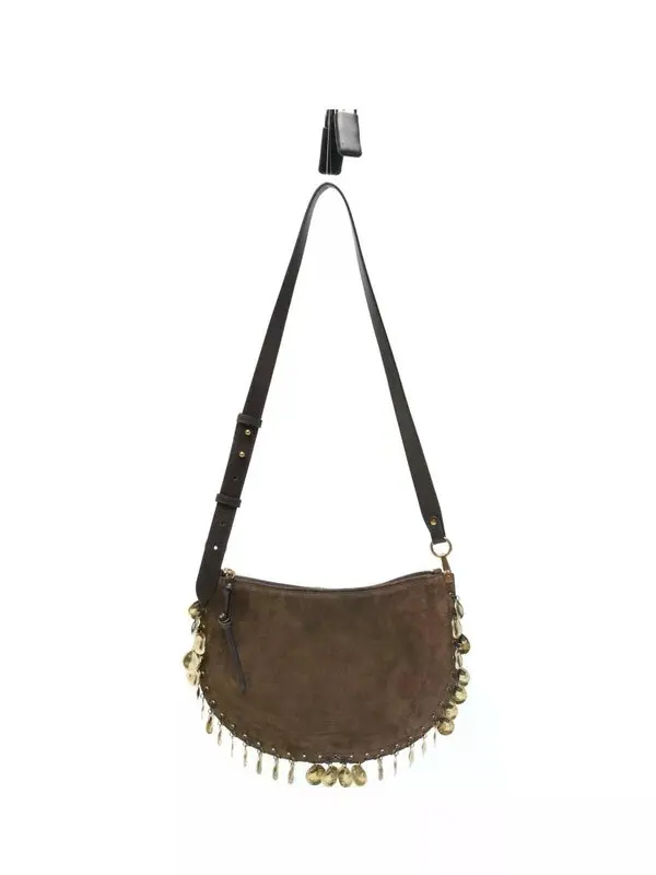 Isabel Marant Oskan Coin-embellished Suede Cross Body Bag - Brown