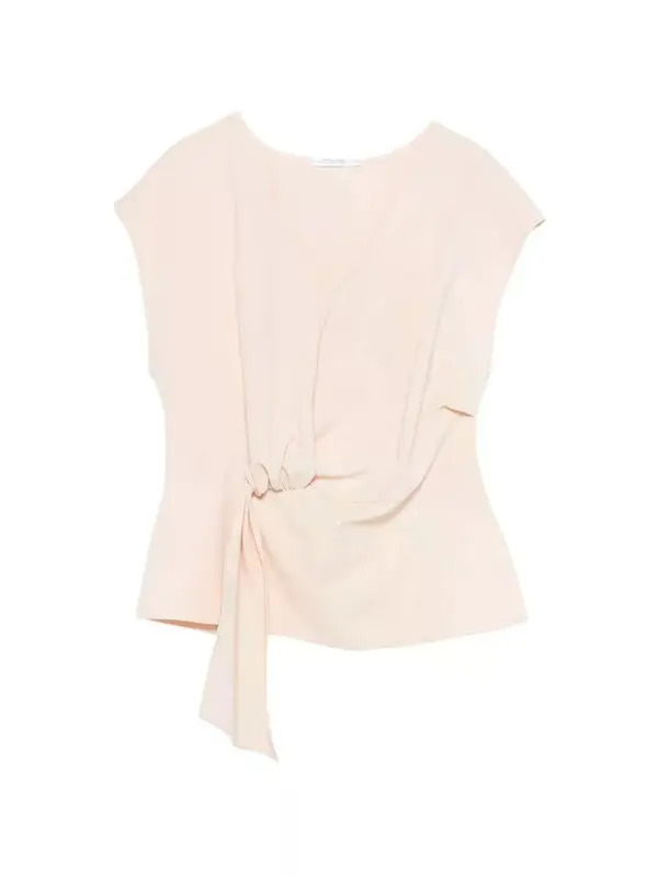 Patrizia Pepe V-neck Draped Blouse - Pink