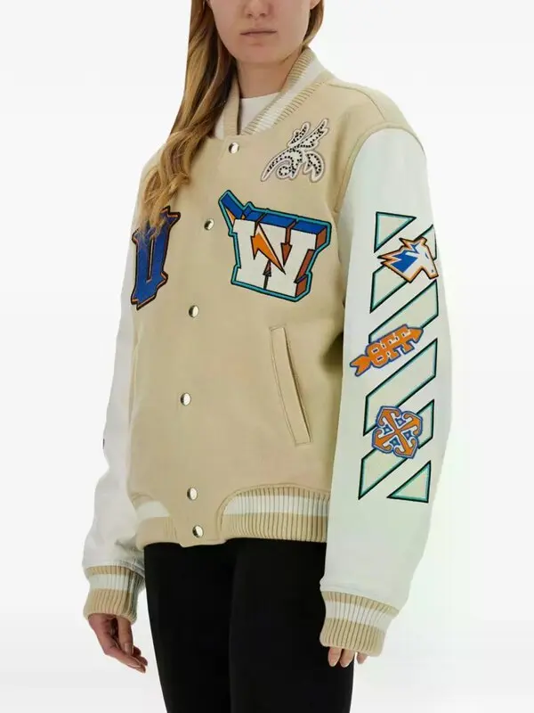 Off-White Patch-appliqué Bomber Jacket - Neutrals