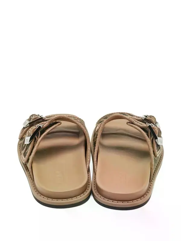 Fendi Zucca Monogram Buckle Sandals - Brown