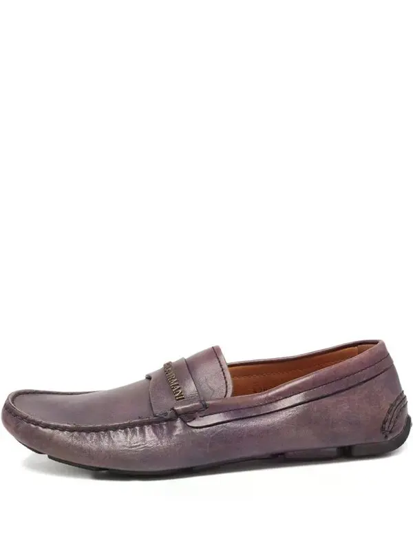 Giorgio Armani Leather Loafers - Brown