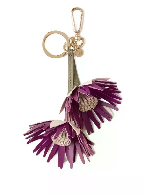 Mulberry Floral-motif Keyring - Purple