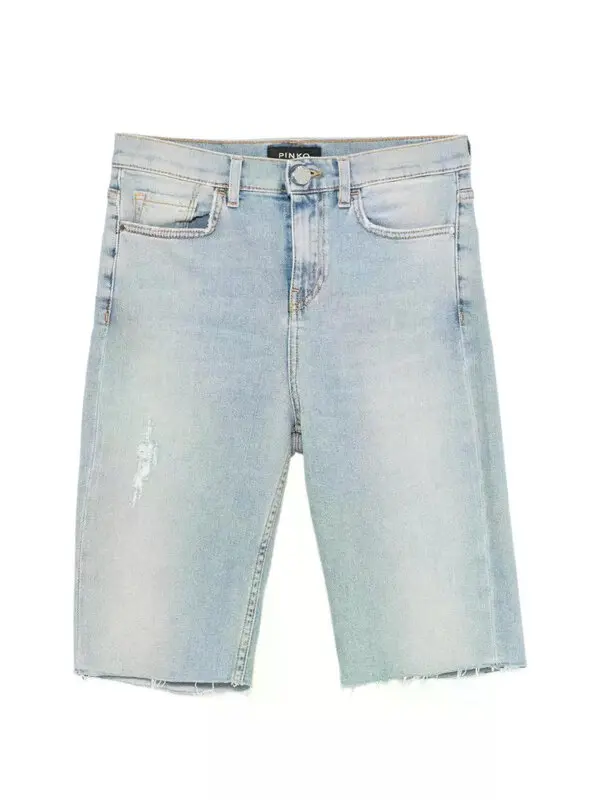 Pinko Distressed Raw-cut Hem Shorts