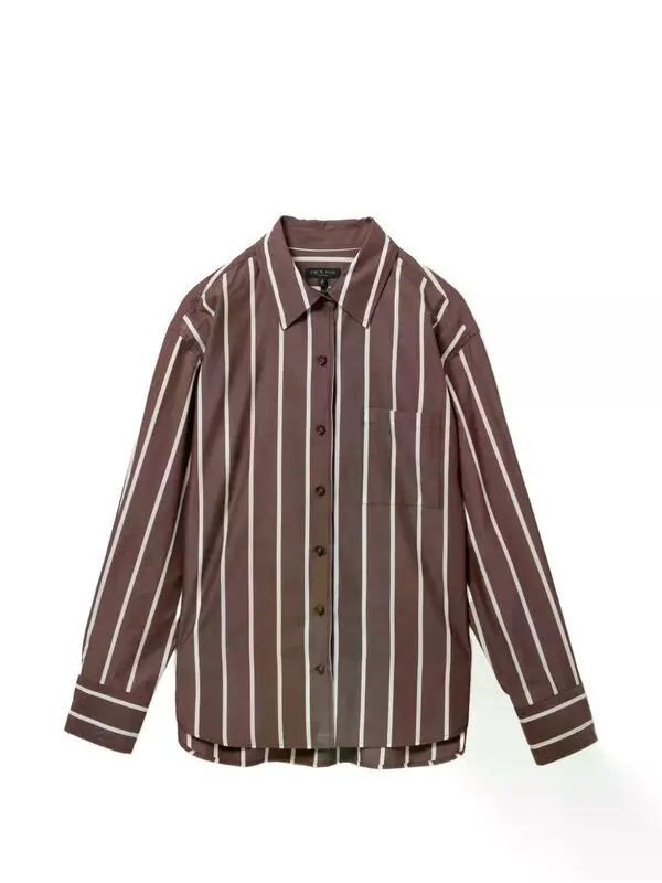 Rag & Bone Striped Connie Shirt - Brown