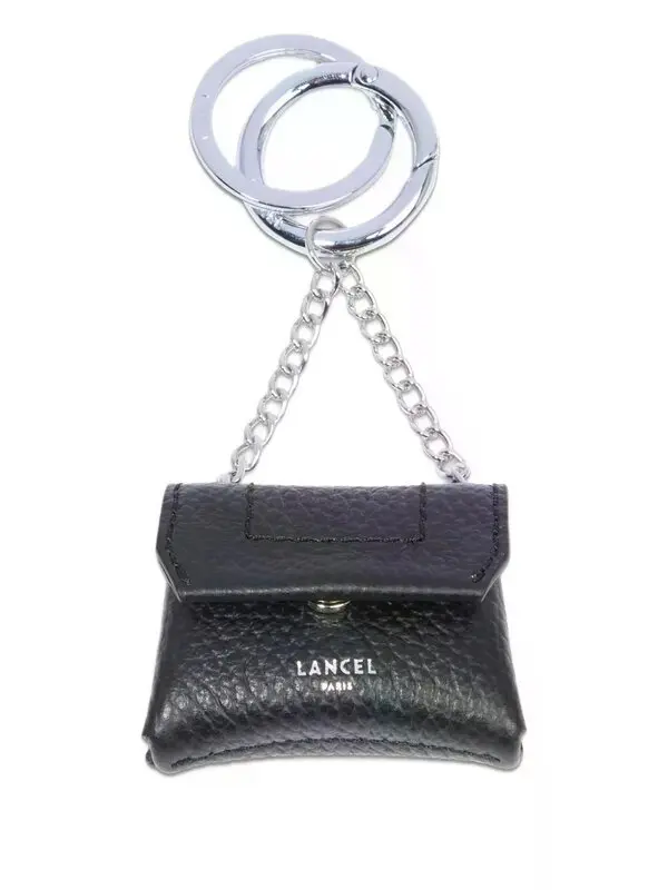 LANCEL Leather Keyring - Black