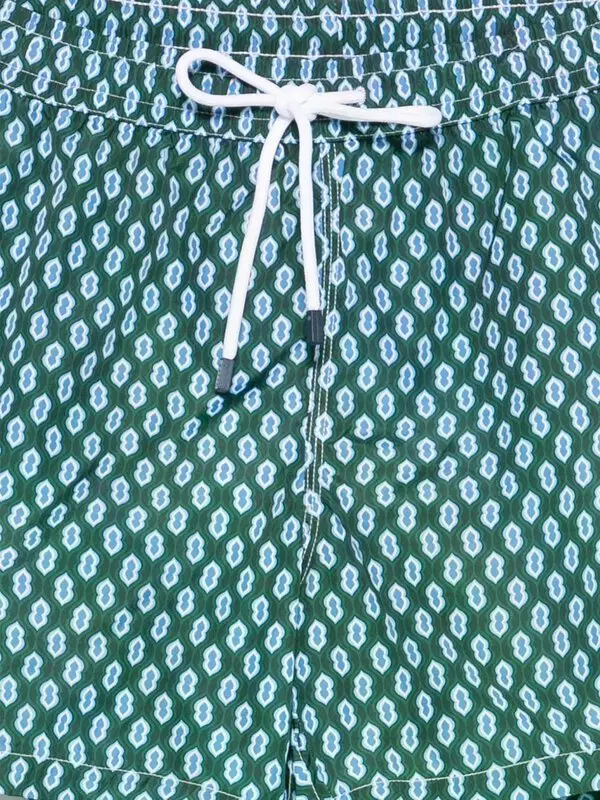 Fedeli Drawstring Swim Shorts - Green