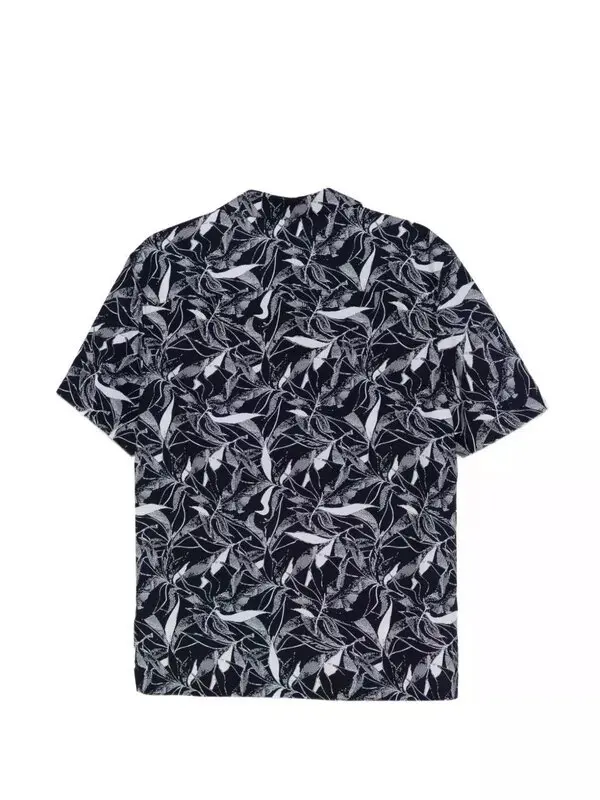 Michael Kors Leaf-print Short-sleeve Shirt - Blue