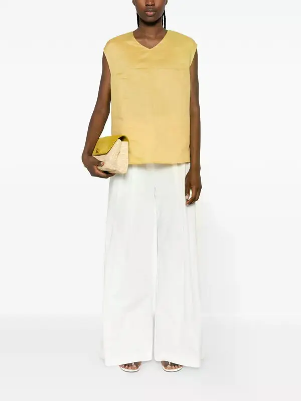 Max Mara V-neck Sleeveless Top - Yellow