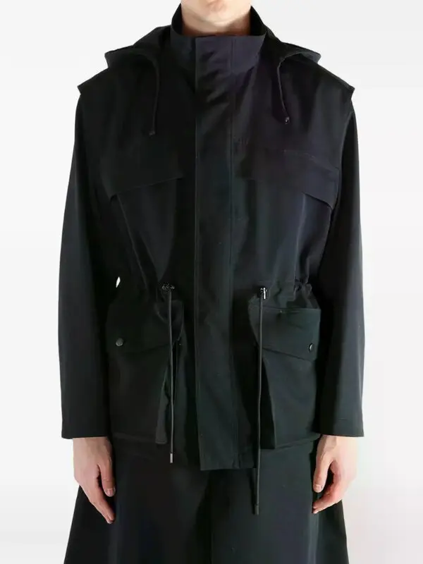 Auralee Wool Max Canvas Gilet - Black