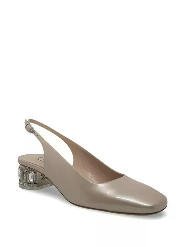 Casadei Crystal-embellished Slingback Pumps