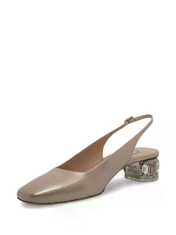 Casadei Crystal-embellished Slingback Pumps