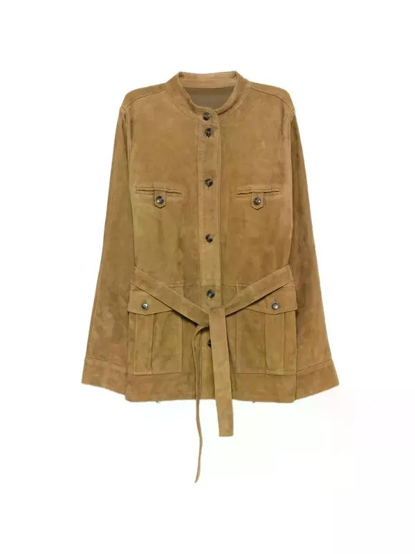 YVES SALOMON Belted Suede Jacket