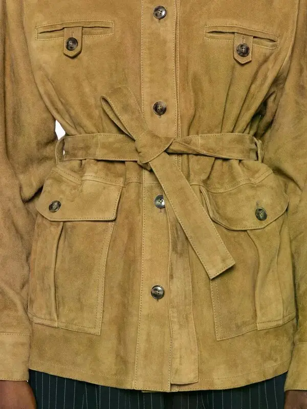 YVES SALOMON Belted Suede Jacket