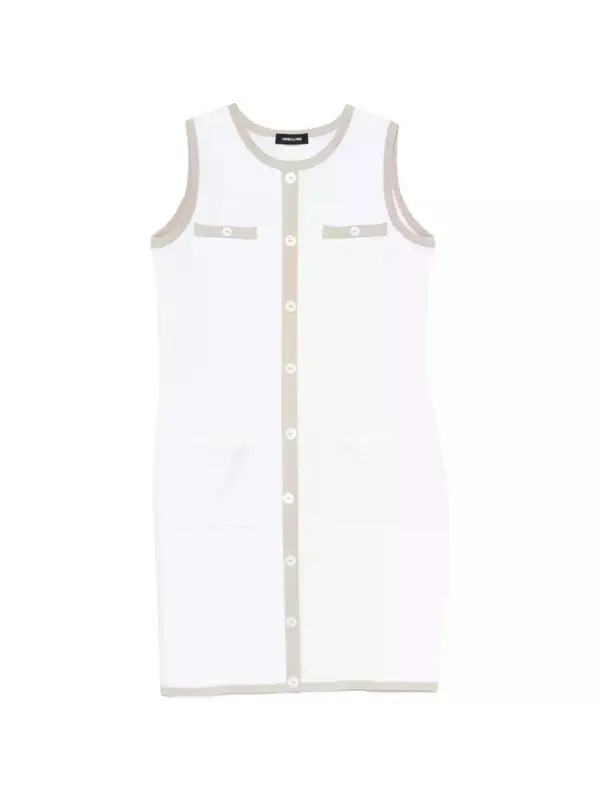ANNE CLAIRE Contrast-trim Buttoned Mini Dress