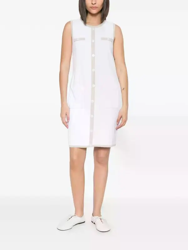 ANNE CLAIRE Contrast-trim Buttoned Mini Dress