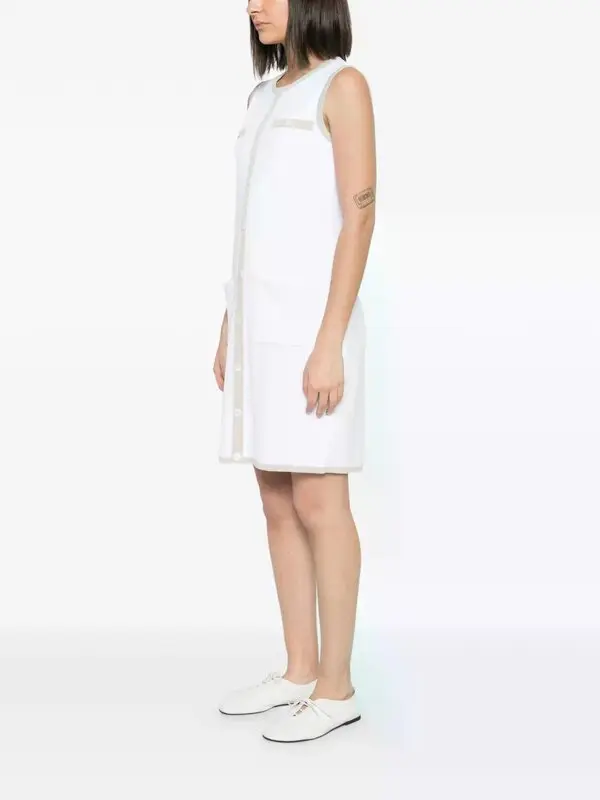 ANNE CLAIRE Contrast-trim Buttoned Mini Dress