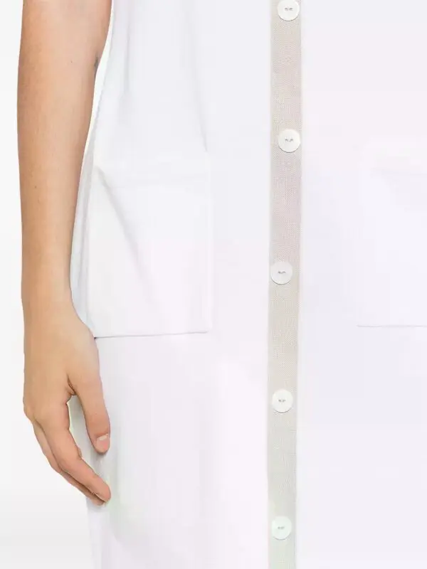 ANNE CLAIRE Contrast-trim Buttoned Mini Dress