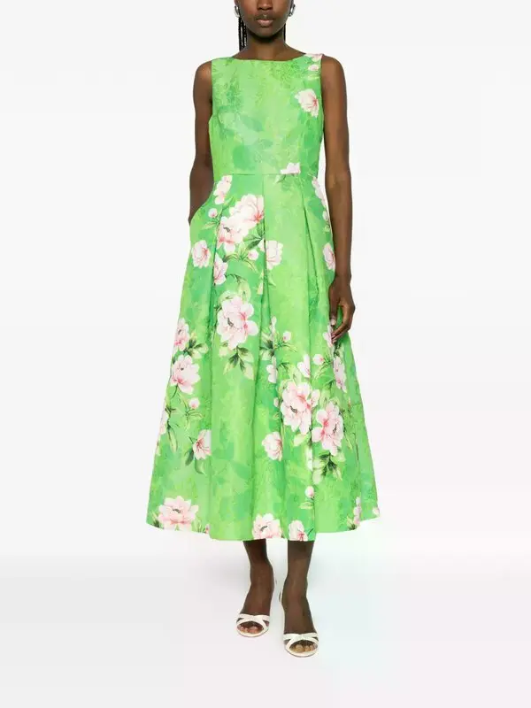 LUNATICA MILANO Floral-print Jacquard Midi Dress