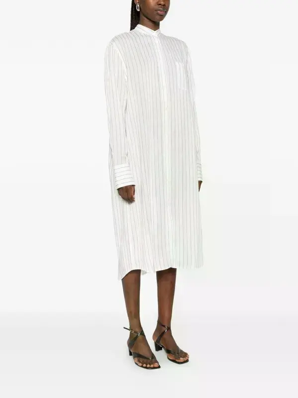 TOTEME Striped Shirt Dress - White