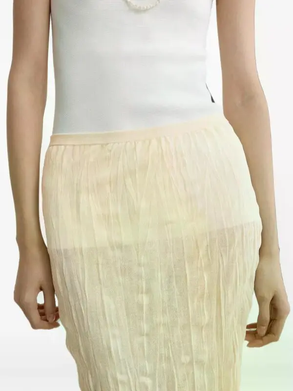 TOTEME Crinkled Midi Skirt - Neutrals