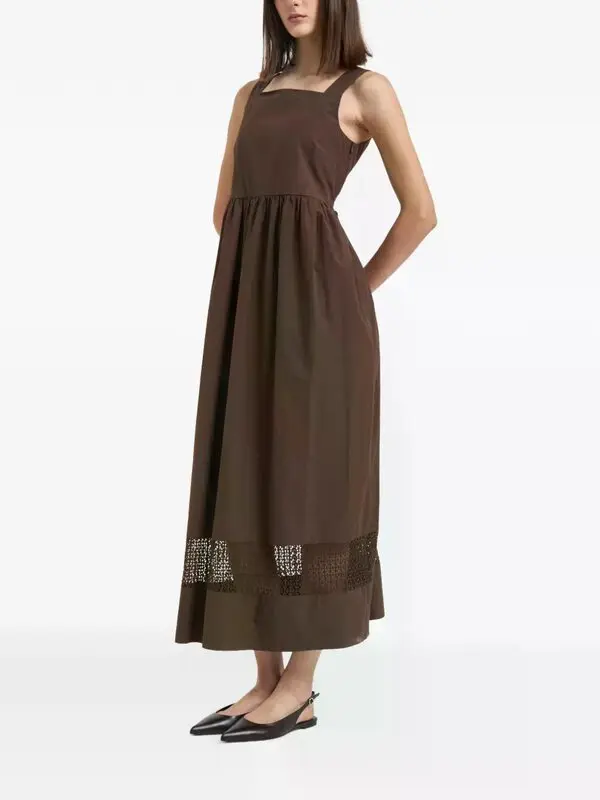 Max Mara Lace-panel Midi Dress - Brown