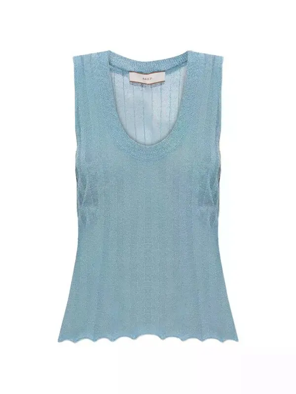 AKEP Ribbed-knit Sleeveless Top
