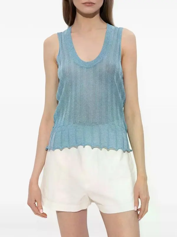 AKEP Ribbed-knit Sleeveless Top