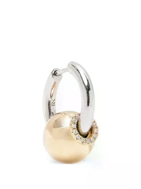 RAINBOW K Piercing Diamond Earring - Silver