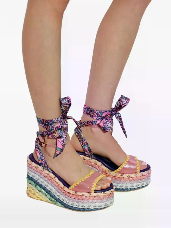 Kurt Geiger Chelsea Scarf Wedge Sandals