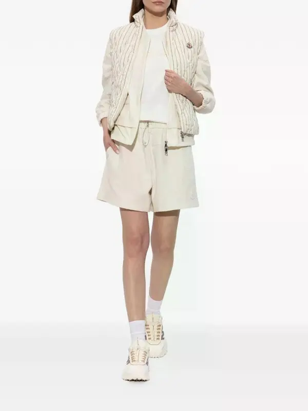 Moncler Aussa Pinstriped Quilted Gilet - Neutrals