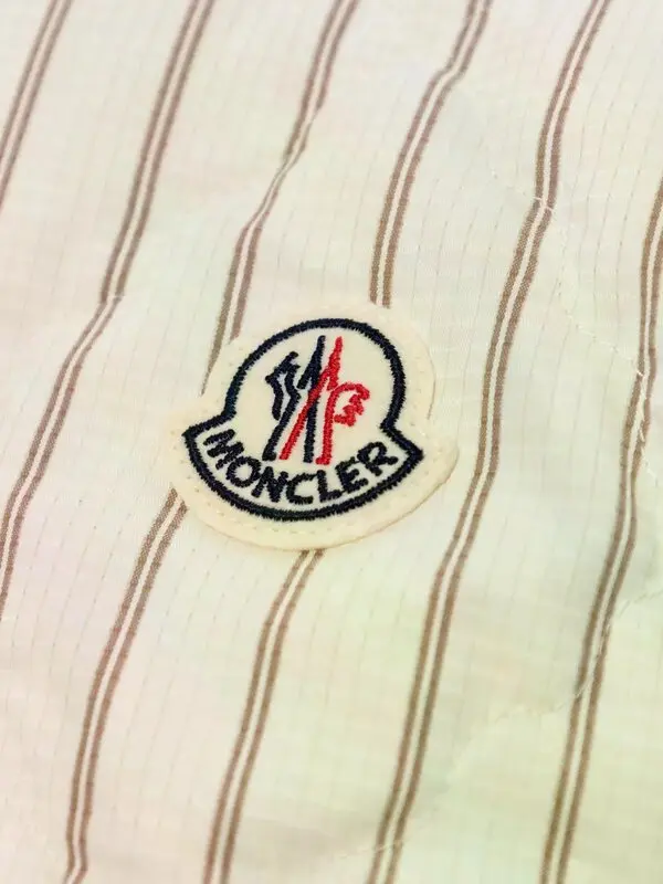 Moncler Aussa Pinstriped Quilted Gilet - Neutrals