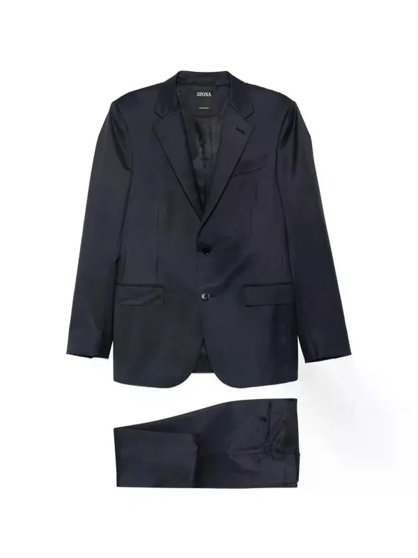 Zegna Single-breasted Wool Suit - Blue