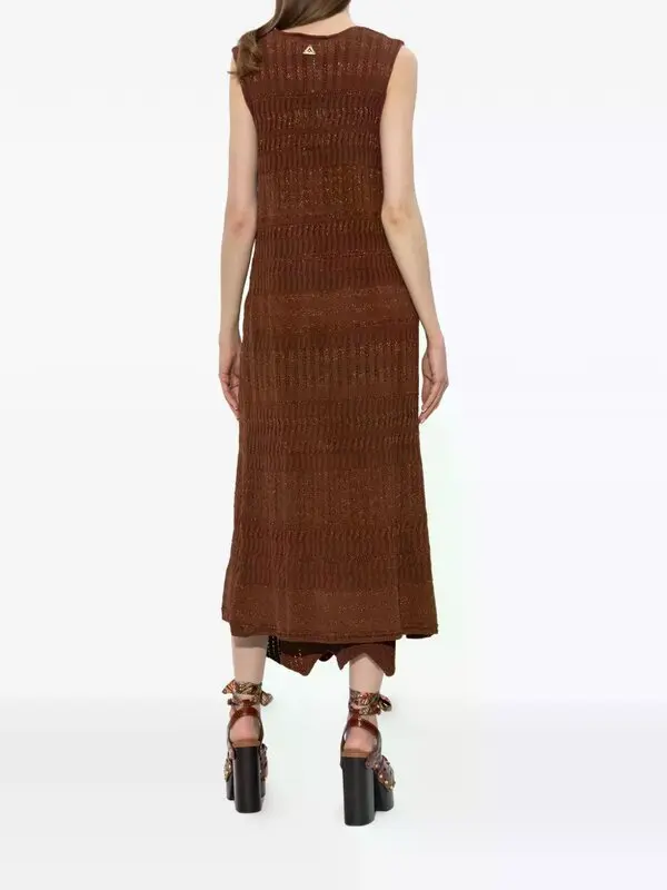 AKEP Open-knit Sleeveless Long Vest
