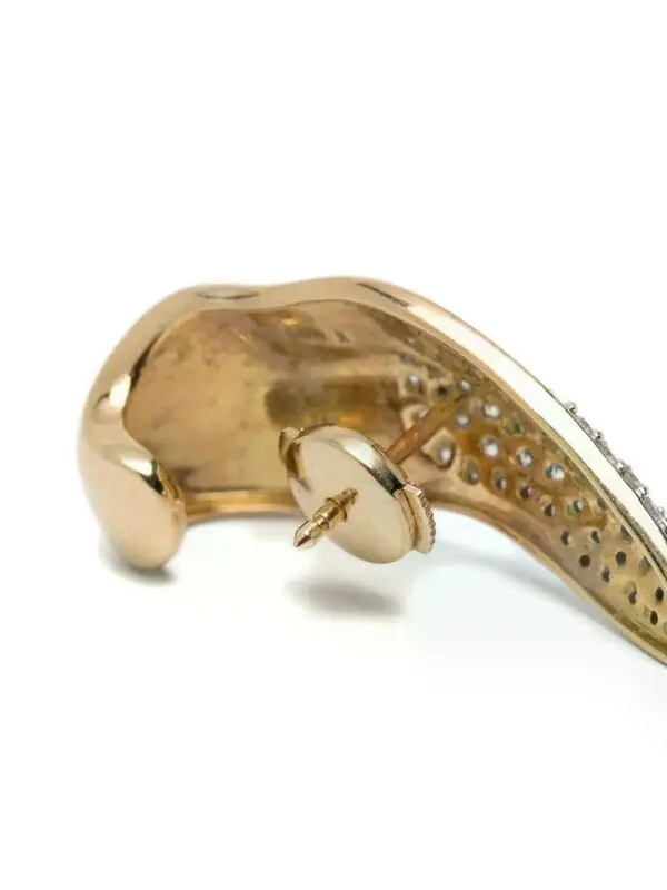 RAINBOW K Large Shark Diamond Earring - Gold