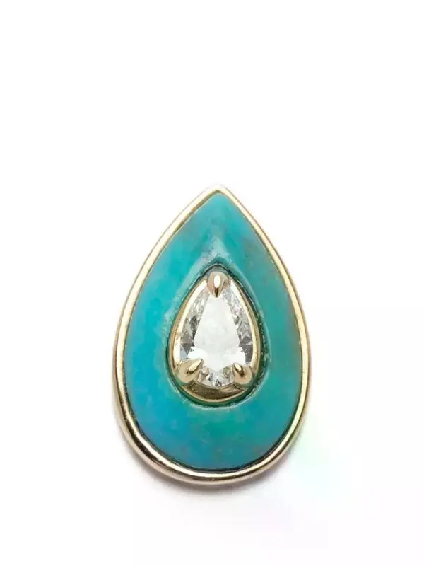RAINBOW K Turquoise And Diamond Earring - Gold