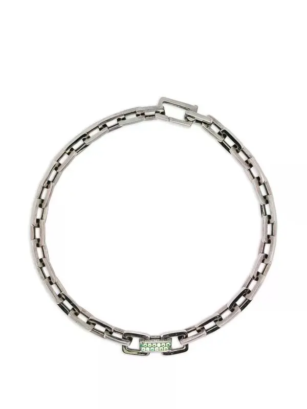 Shay Chain Garnet Bracelet - Silver
