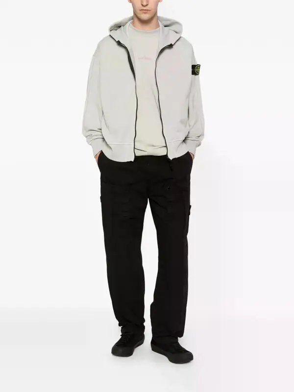 Stone Island Compass-patch Zip-up Hoodie
