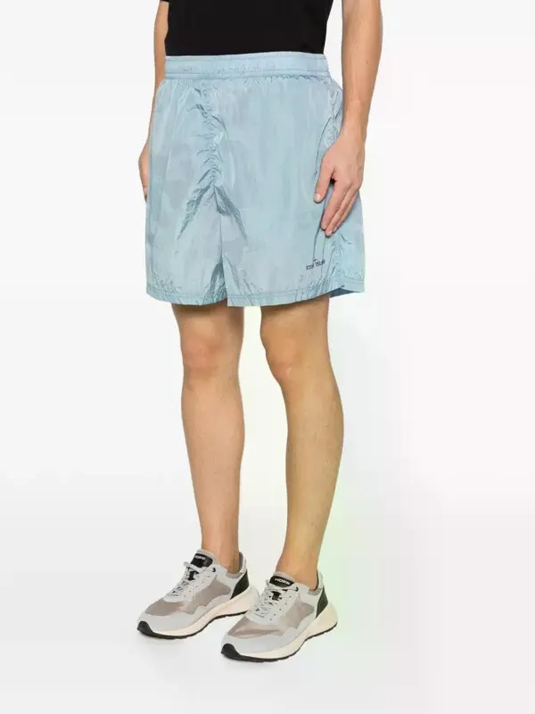 Stone Island Logo-print Shorts - Blue