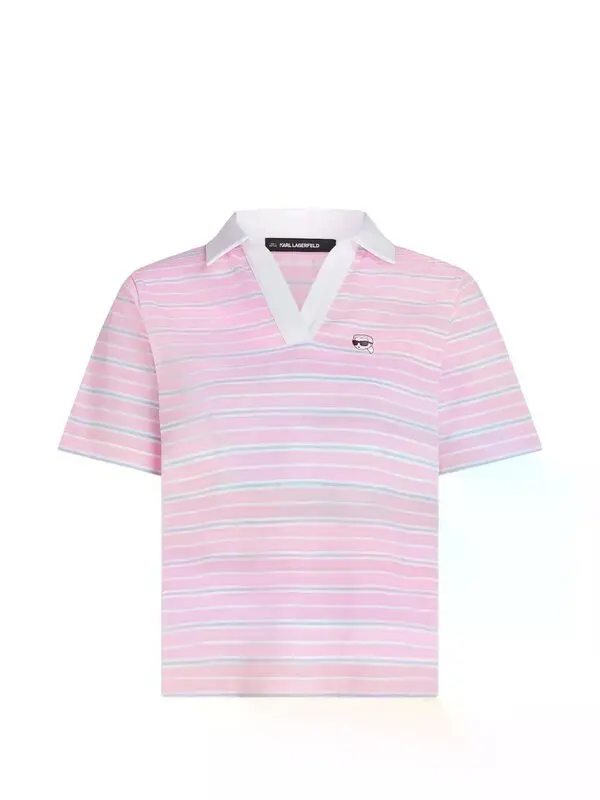 Karl Lagerfeld Ikon Stripe Polo Shirt - Pink