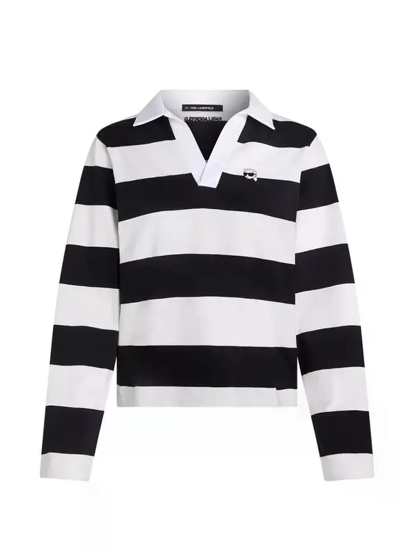 Karl Lagerfeld Ikonik Striped Long-sleeve T-shirt - Black