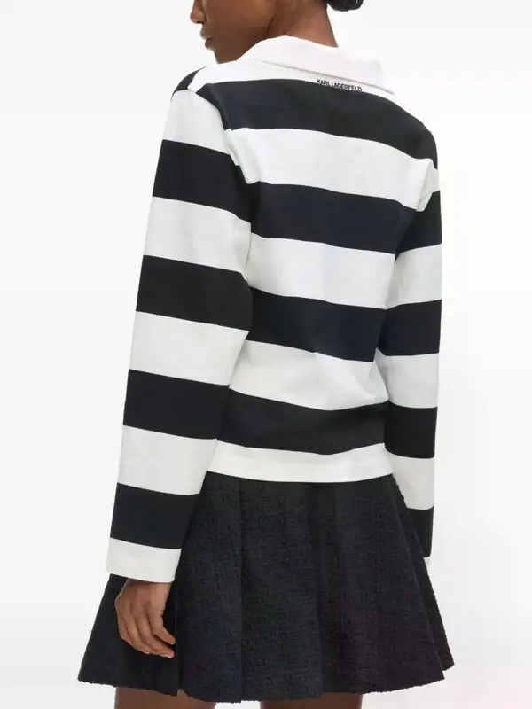 Karl Lagerfeld Ikonik Striped Long-sleeve T-shirt - Black