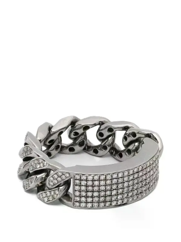 Shay Id Pavé-set Diamond Ring - Silver