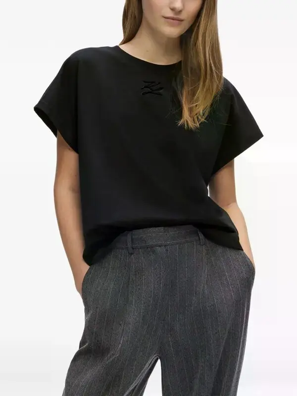 Karl Lagerfeld Logo-embroidered T-shirt