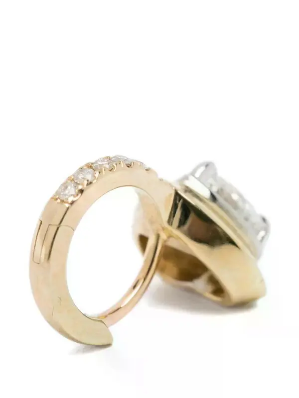 RAINBOW K Heart Diamond Huggie Earring