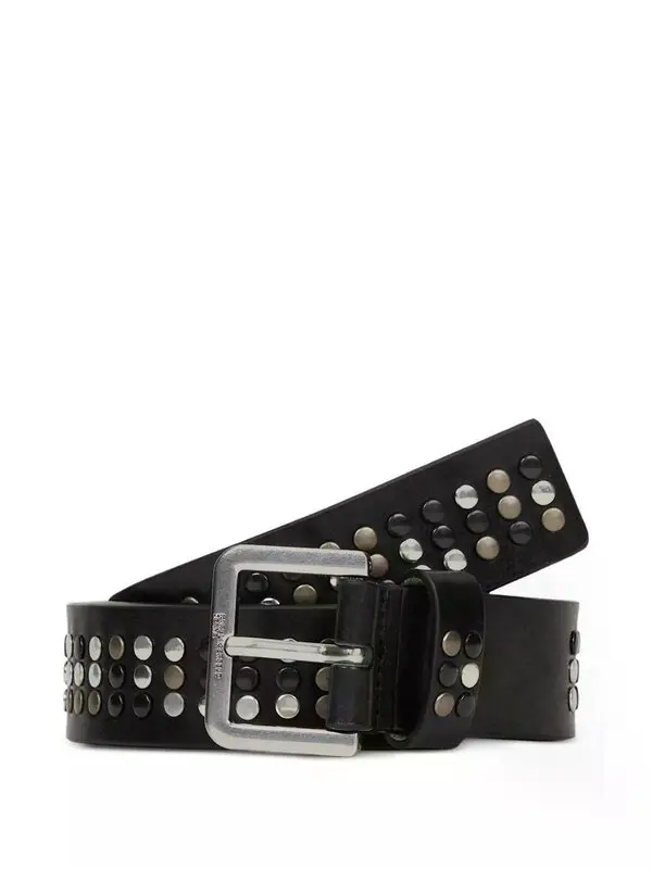 Karl Lagerfeld Stud-embellished Leather Belt - Black