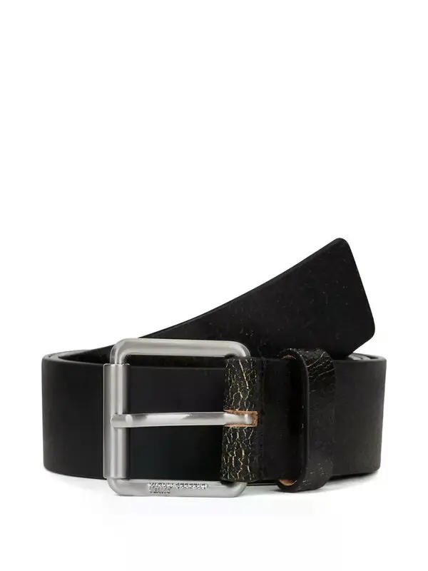 Karl Lagerfeld Logo-engraved Leather Belt - Black
