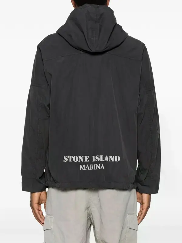 Stone Island Drawstring-hem Hooded Jacket - Grey