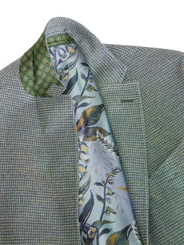Etro Fine-checked Single-breasted Blazer - Blue