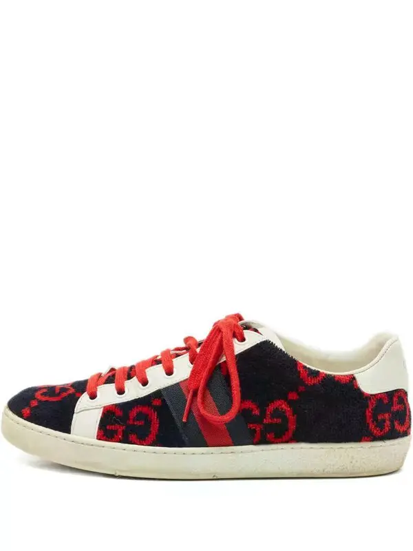 Gucci Ace Fabric And Leather Trainers - Blue